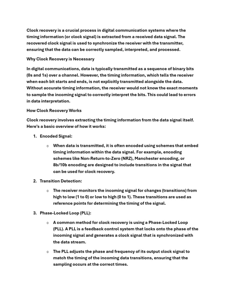 Clock Recovery | PDF