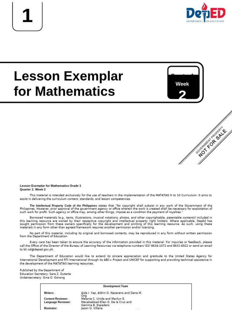 LE Math1 Q1 Wk2 Revised | PDF