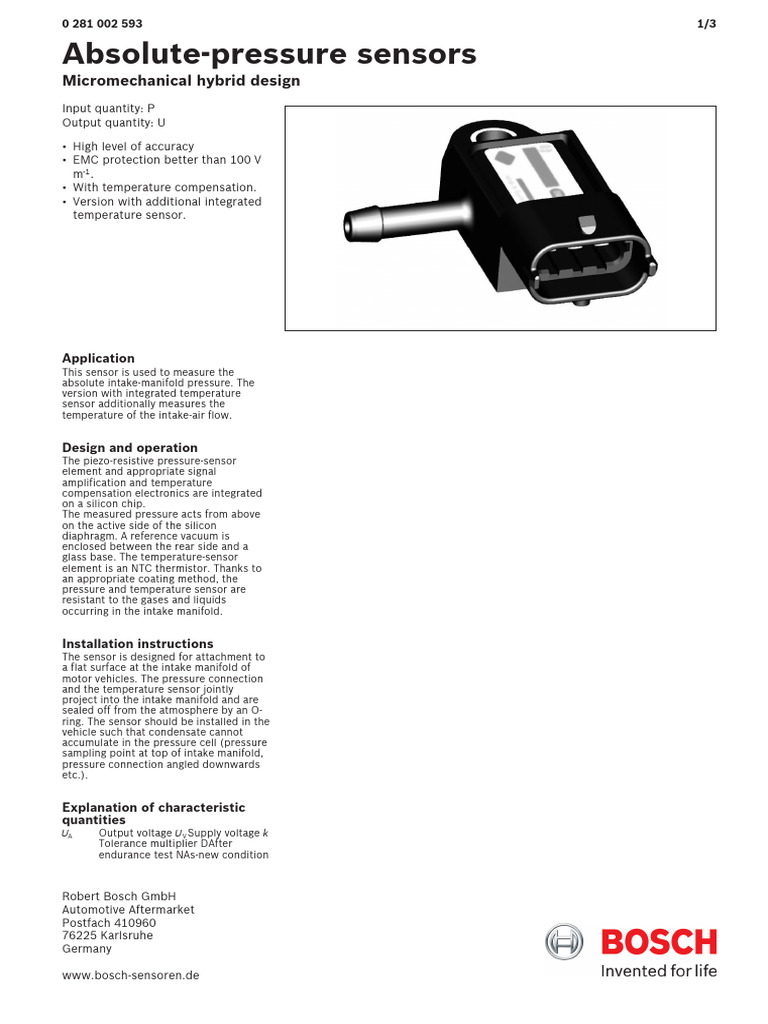 Bosch AA Sensors | PDF