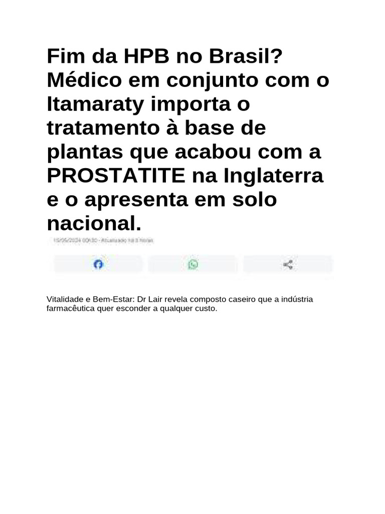 Fim Da HPB No Brasil | PDF