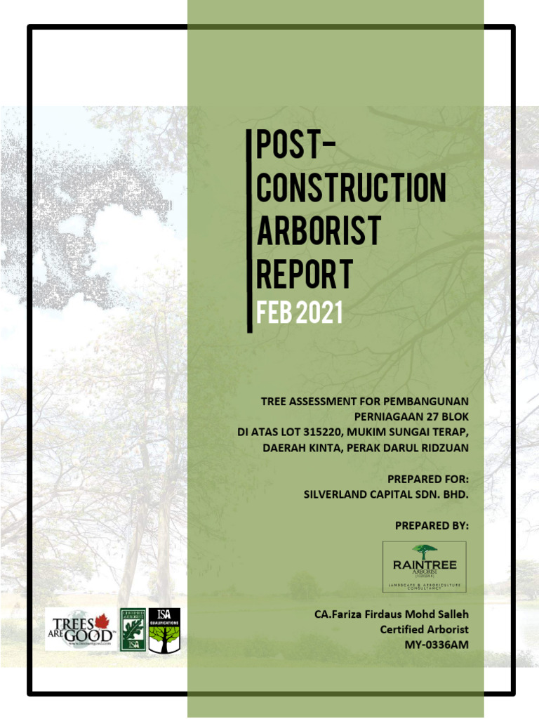 Post-Construction Arborist Report - Completed-Compressed | PDF