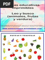 Bingo de Frutas y Verduras | PDF | Alimentos | Vegetales