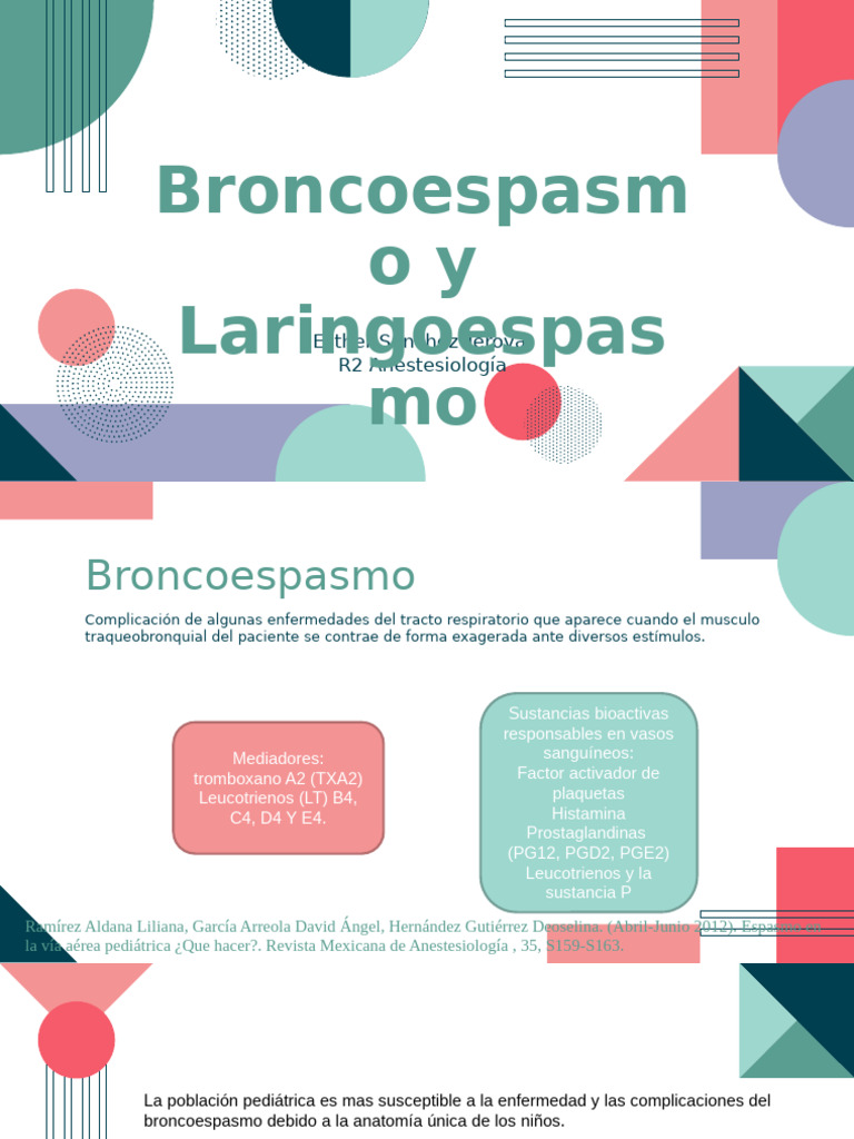 Broncoespasmo y Laringoespasmo | PDF