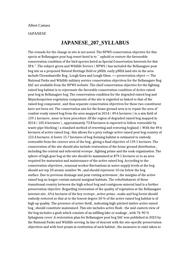 Japanese 207 Syllabus | PDF