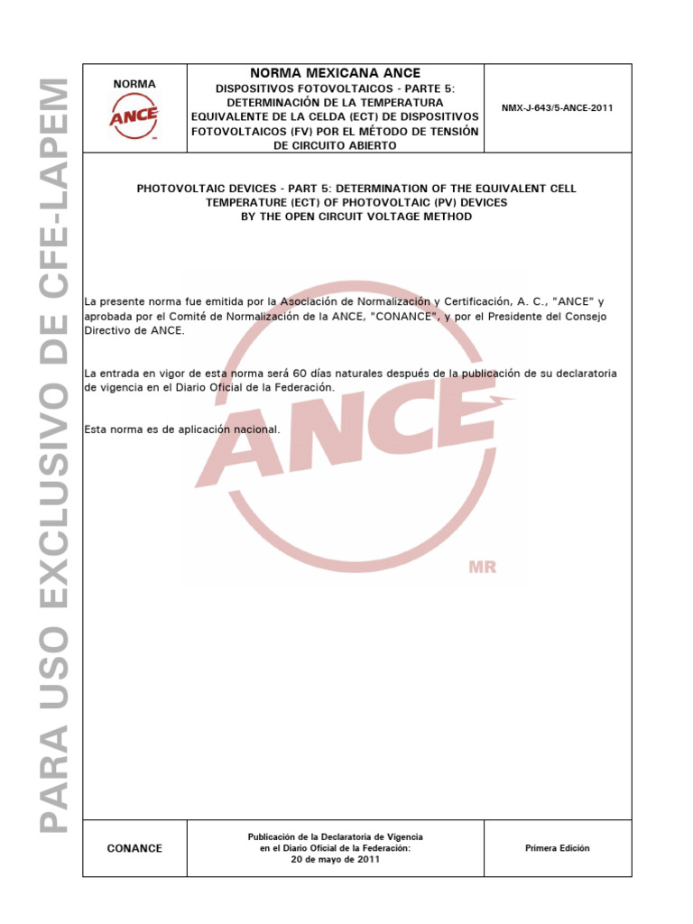 NMX J 643 5 Ance | PDF