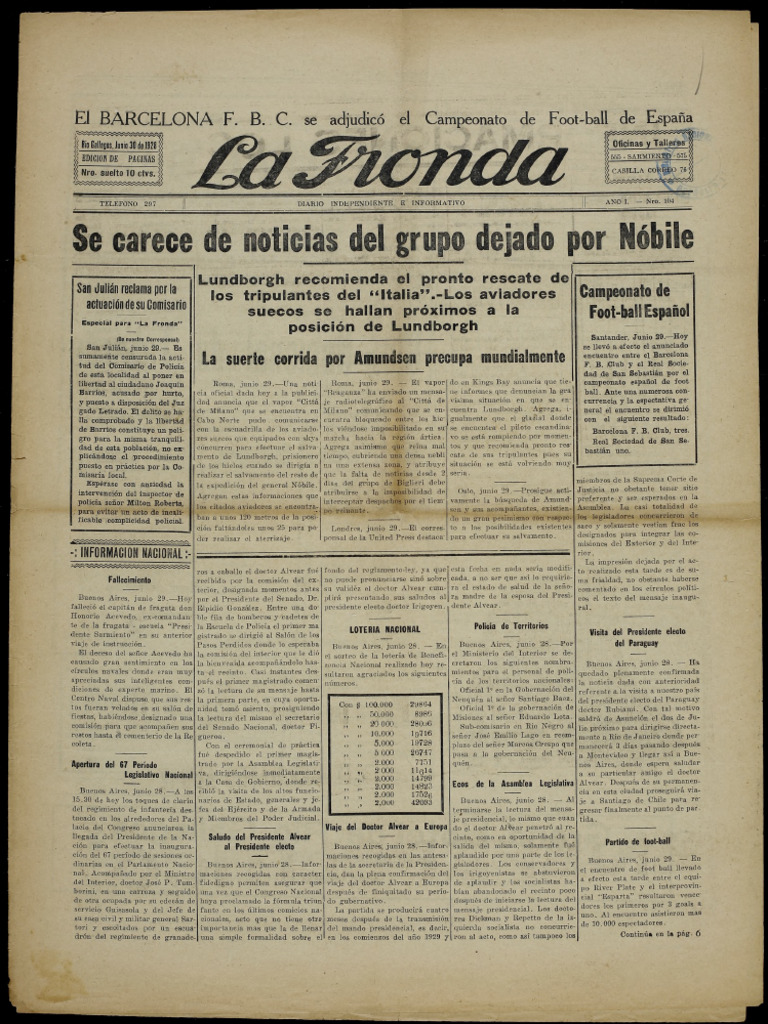 La Fronda 30 de Junio de 1928 | PDF