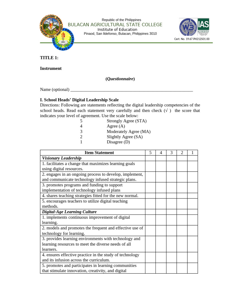 Questionnaire | PDF