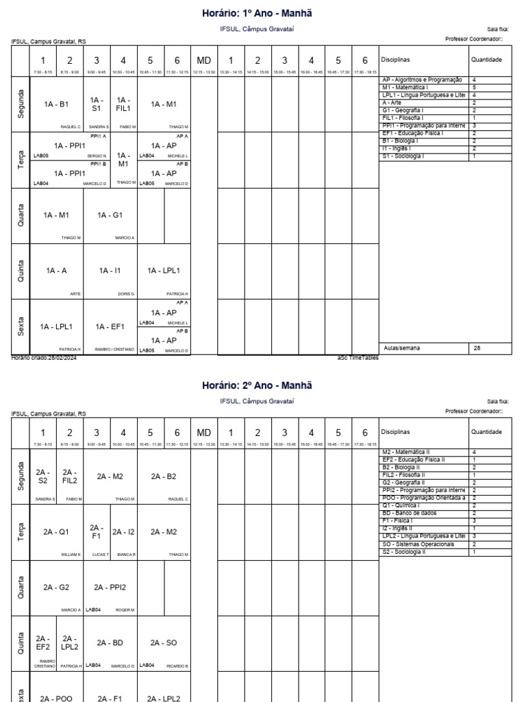 Horários Emi 2024 | PDF