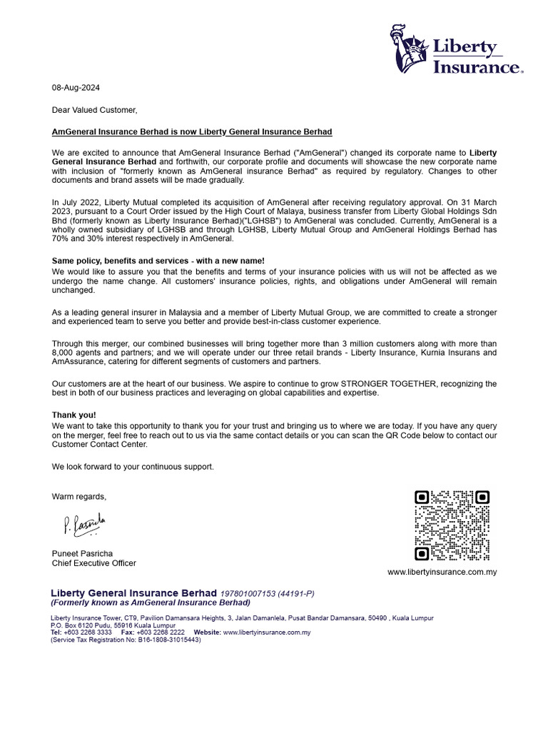 NM Acknowledgement Letter | PDF | Insurance | Financial Risk