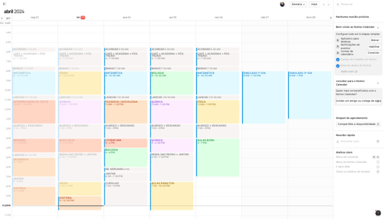 22 - 28 de Abr de 2024 Notion Calendar | PDF