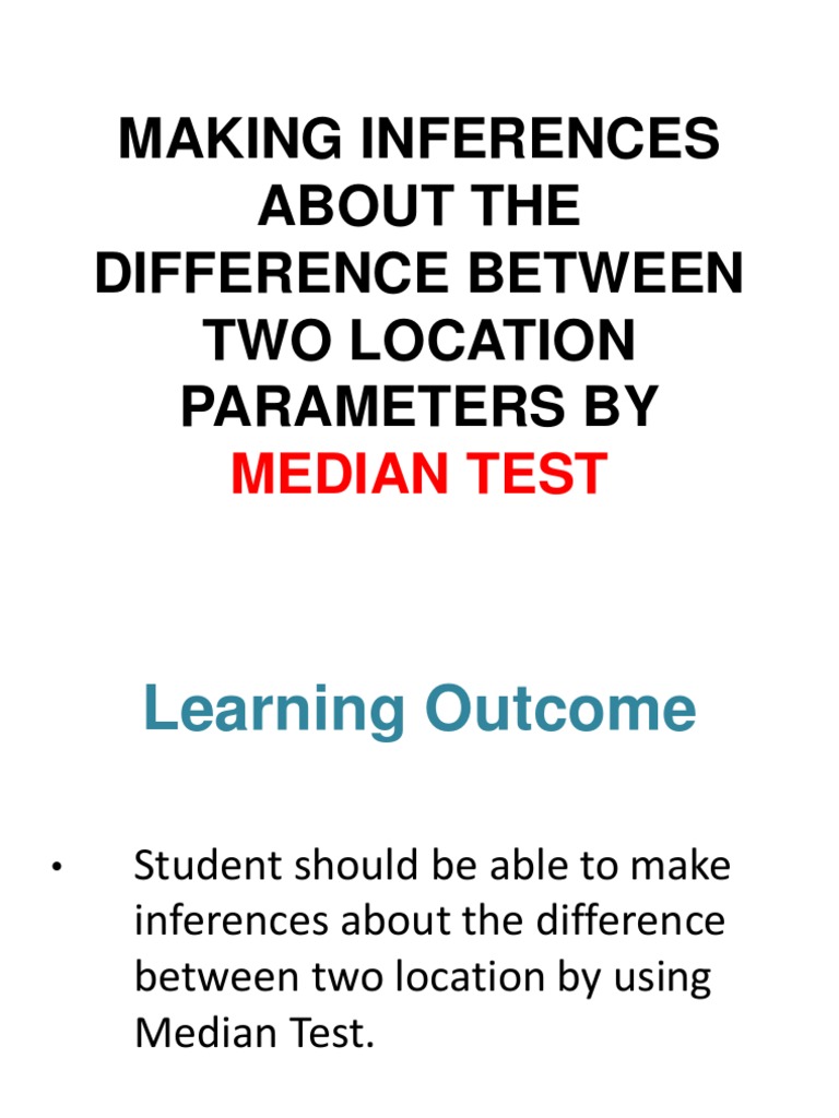 Median Test | PDF | Median | P Value