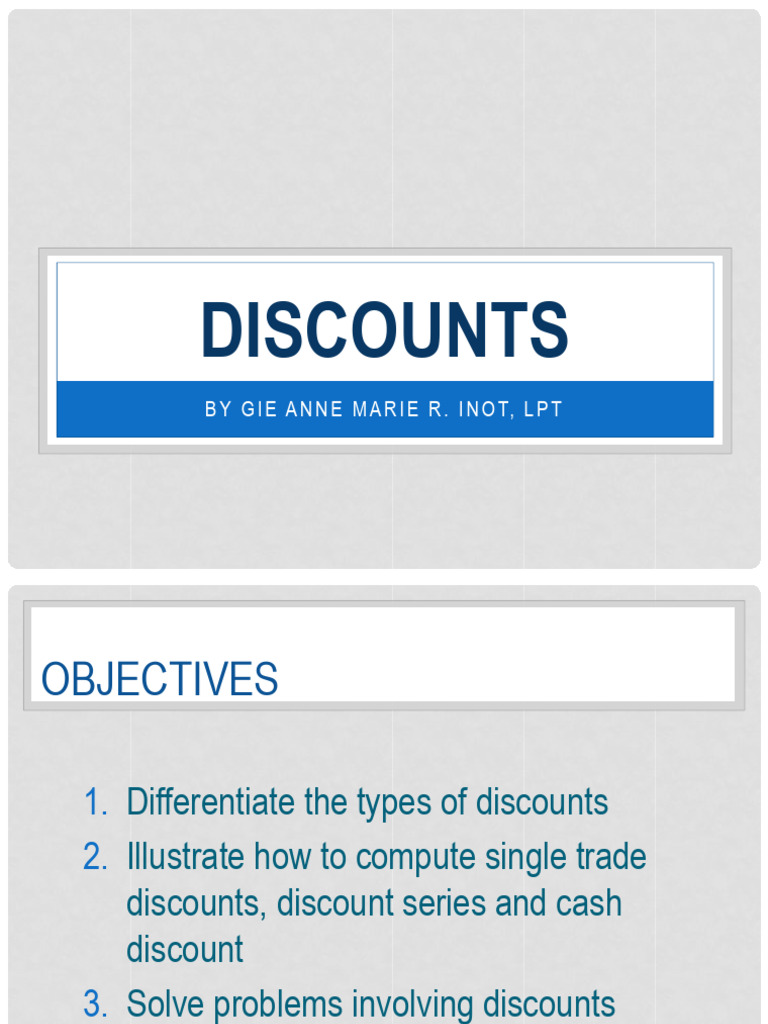 Discounts-Lesson-4 | PDF