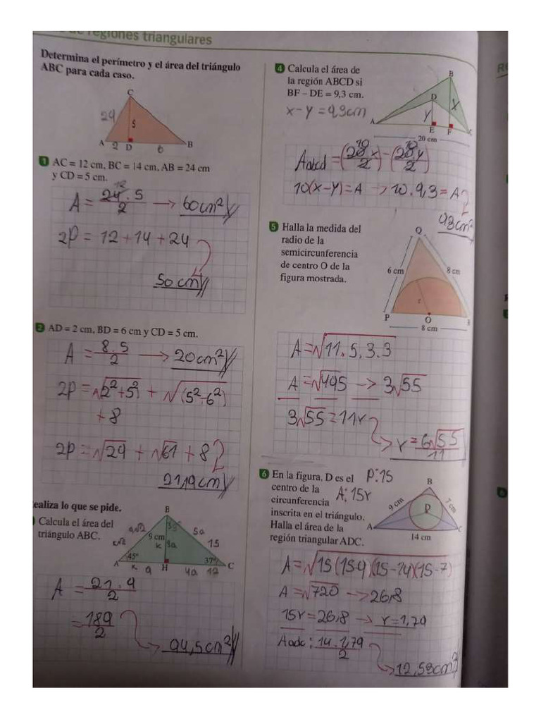 Áreas - Triángulos - Cuadriláteros - Khristopher Pinares | PDF