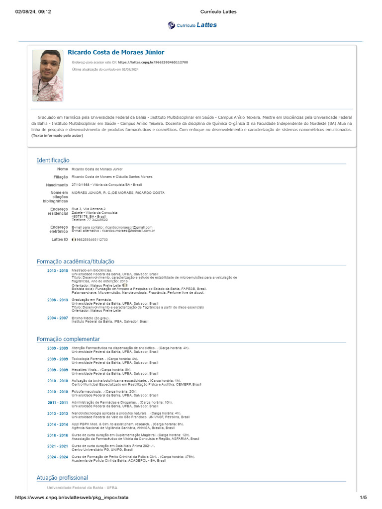 Currículo Lattes | PDF