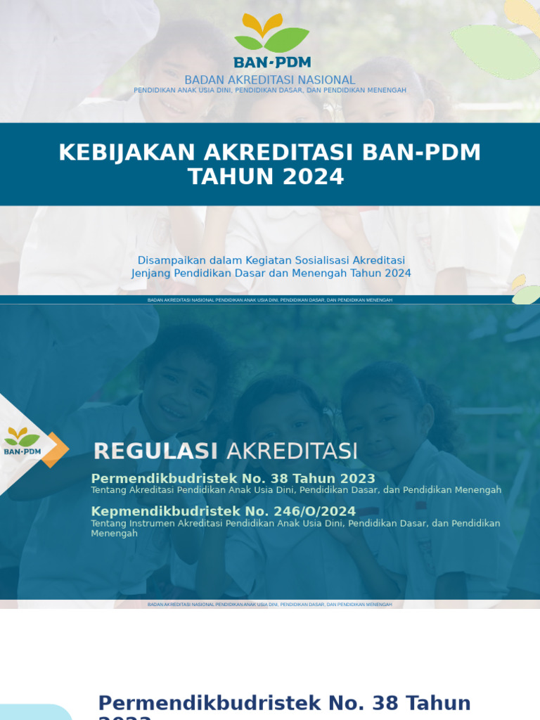 Kebijakan BAN PDM Untuk Sosialisasi Dasmen 2024 | PDF