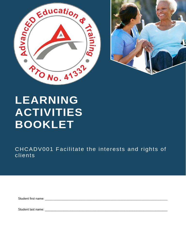 CHCADV001 Learning Activity Booklet AET - AGE (V3.0) | PDF