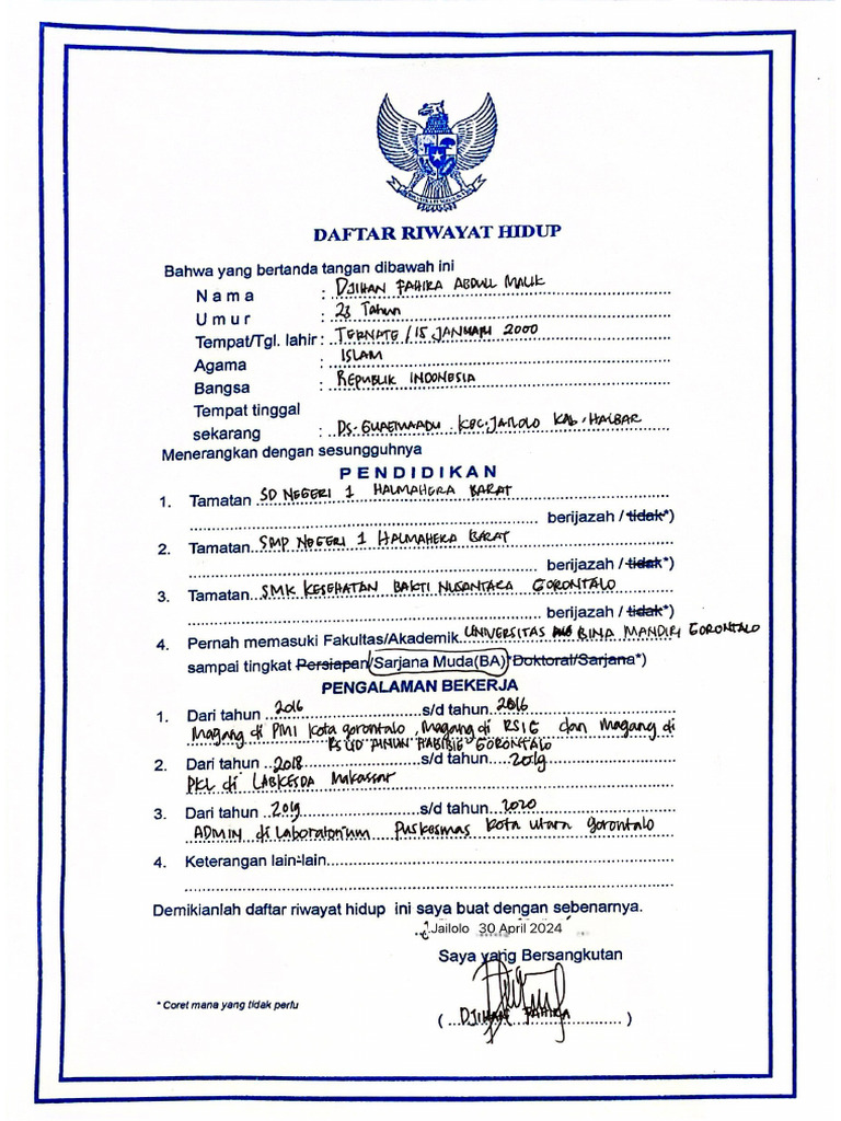 CV Djihan Fahira | PDF