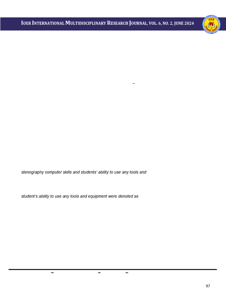 Perceived Effects of Tools and Equipment Concerning Office Skills Development of BSOA Students | PDF