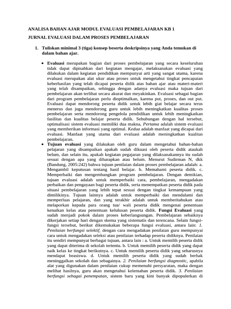 Analisa Bahan Ajar Modul Pai KB 1 | PDF