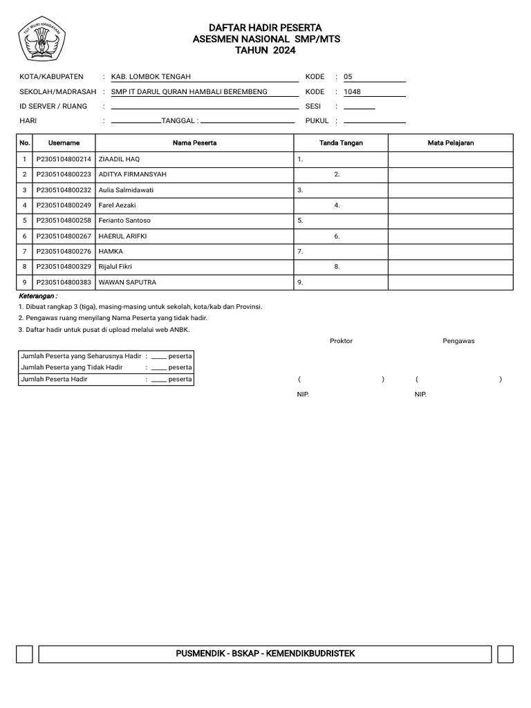 Asesmen Nasional - Tahun 2024 | PDF