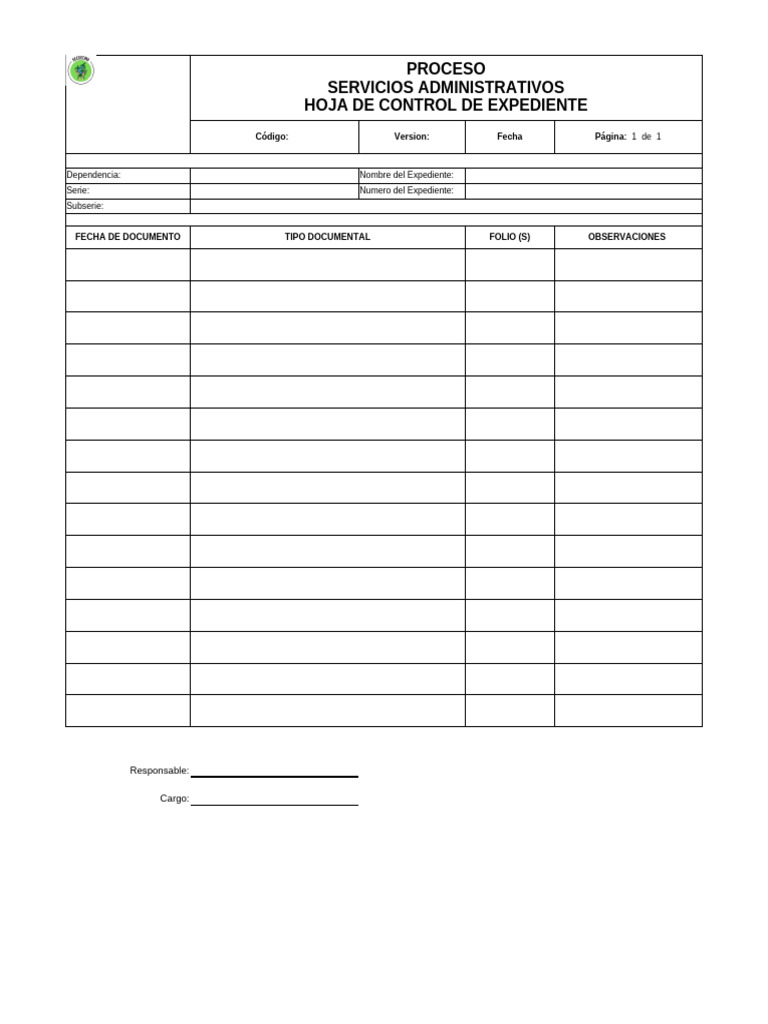 Hoja Control Documental | PDF