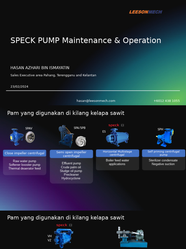 Spek Pump Maintenance &operation | PDF