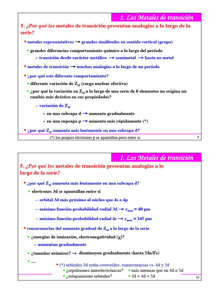 Resumen Metales de Transición | PDF