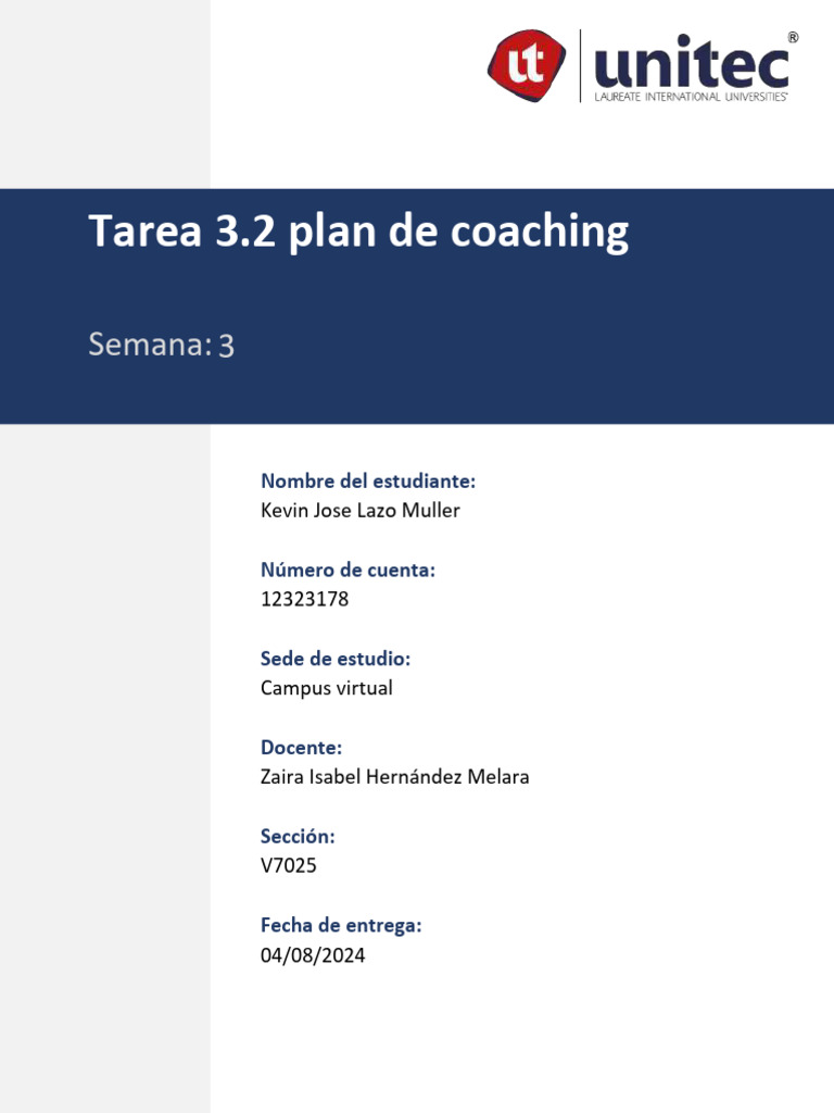 Tarea 3.2 Plan de Coaching 2 | PDF