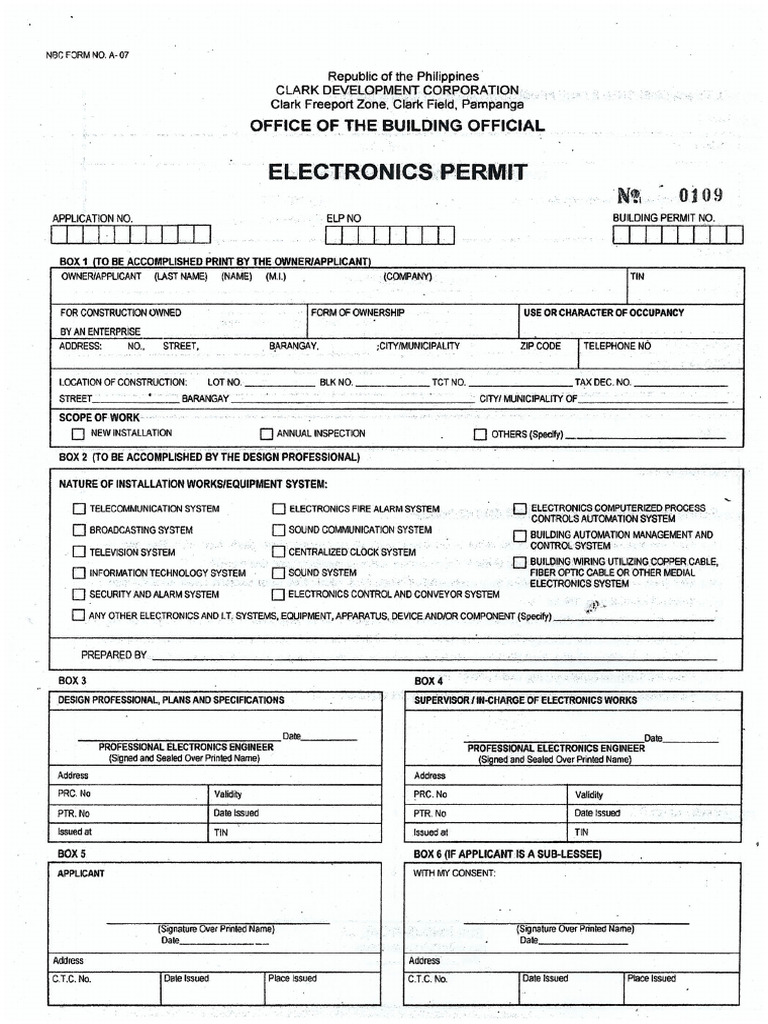 CDC - Electronics Permit For BC15 | PDF