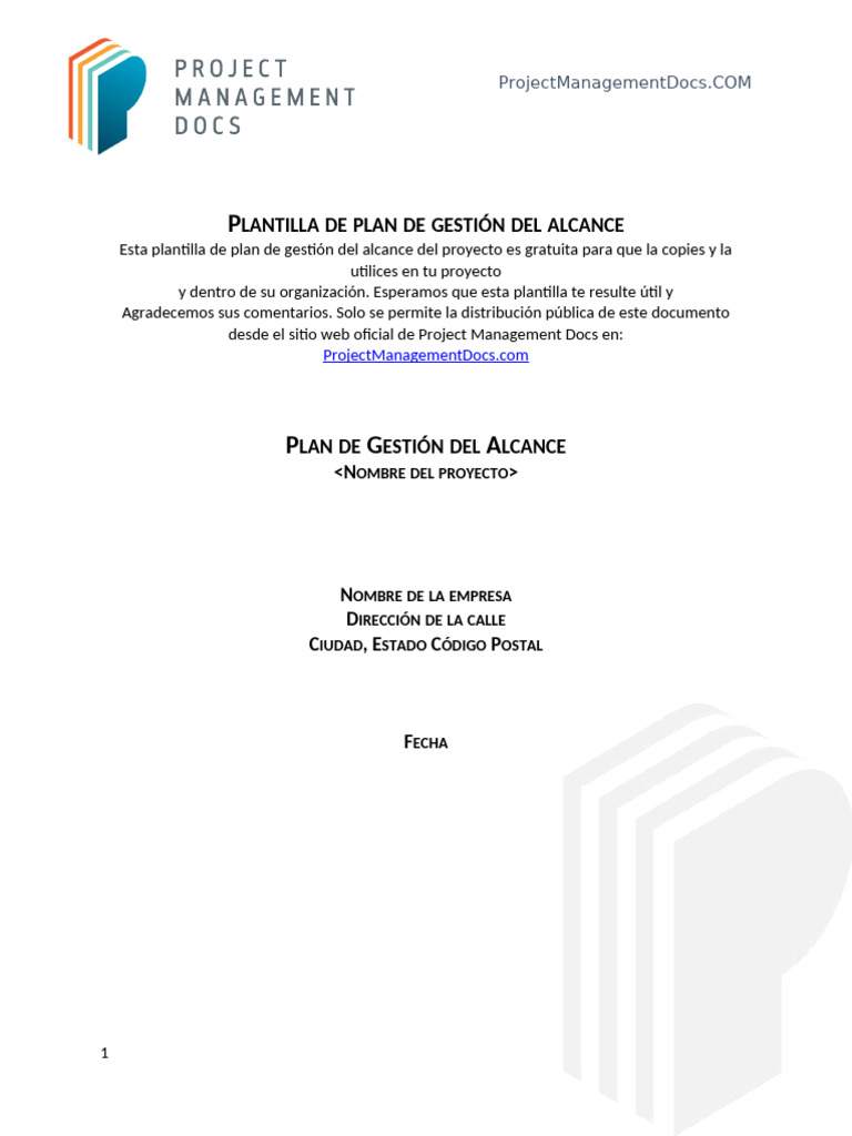 Plantilla de Plan de Gestión Del Alcance | PDF