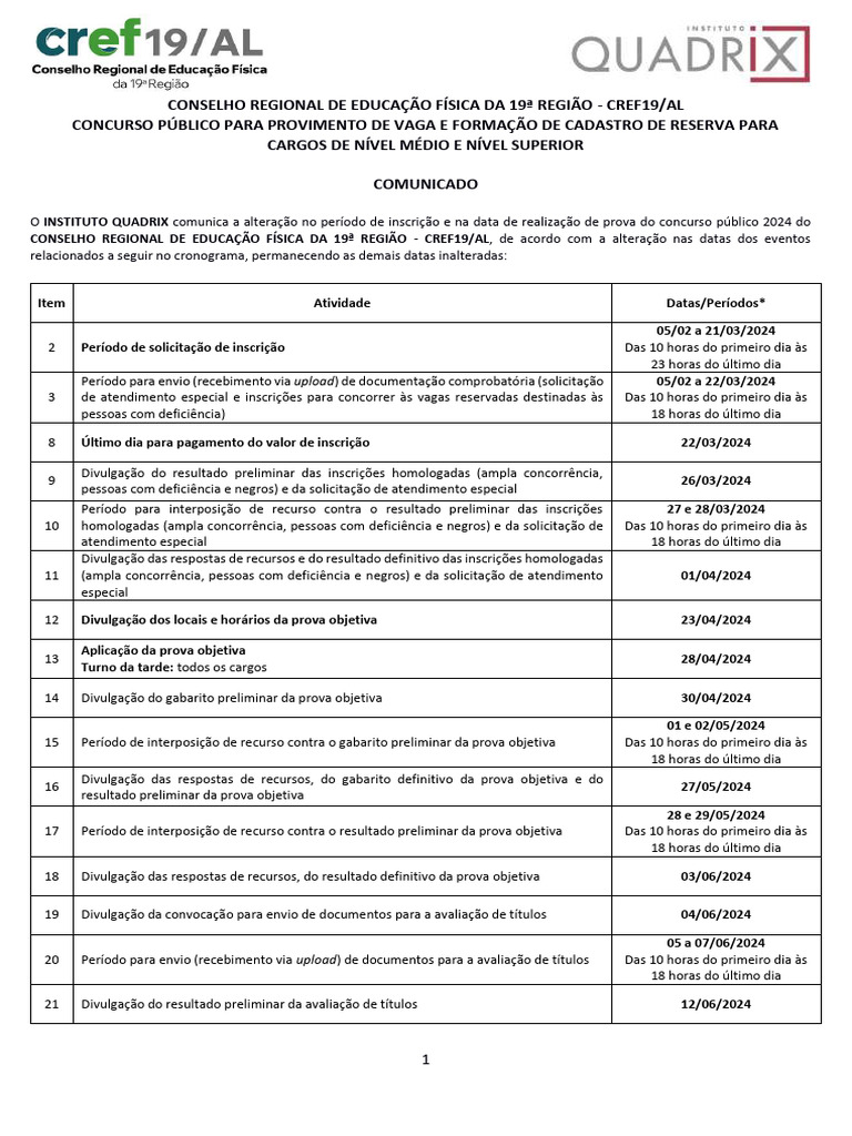 CREF-19_concurso_publico_2024_comunicado_11-03-2024 | PDF