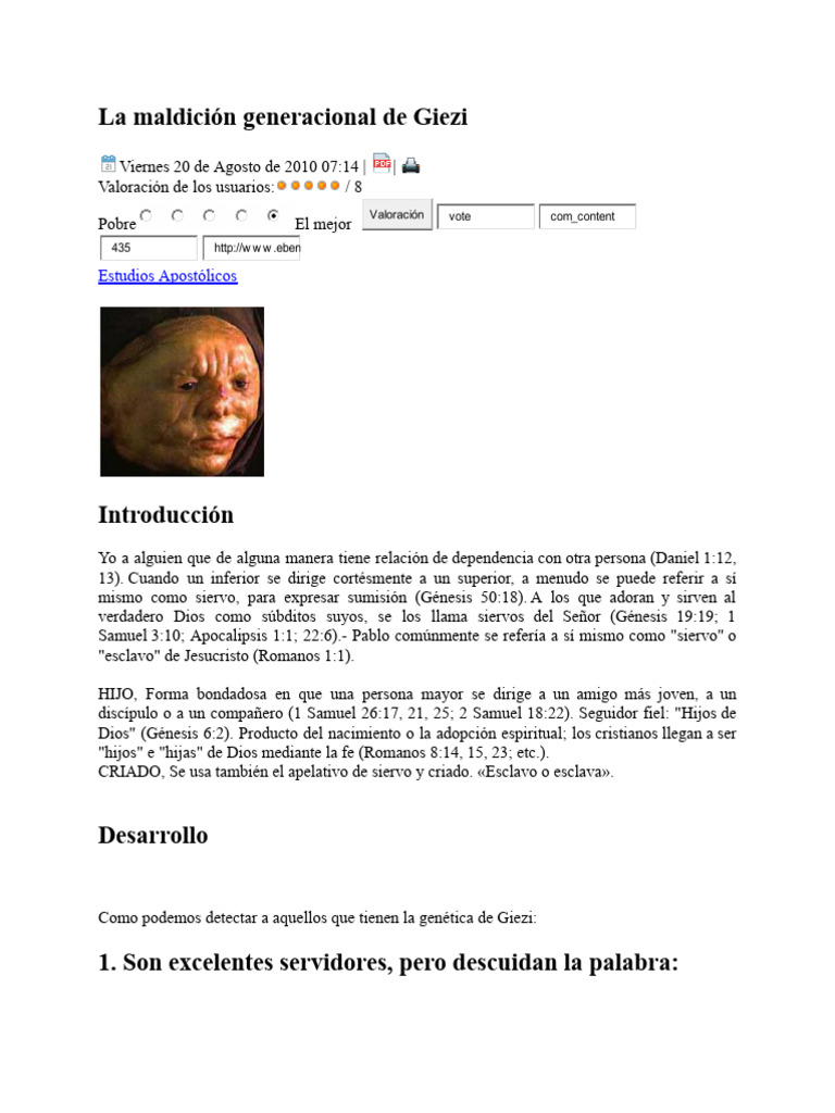 La Maldición Generacional de Giezi | PDF