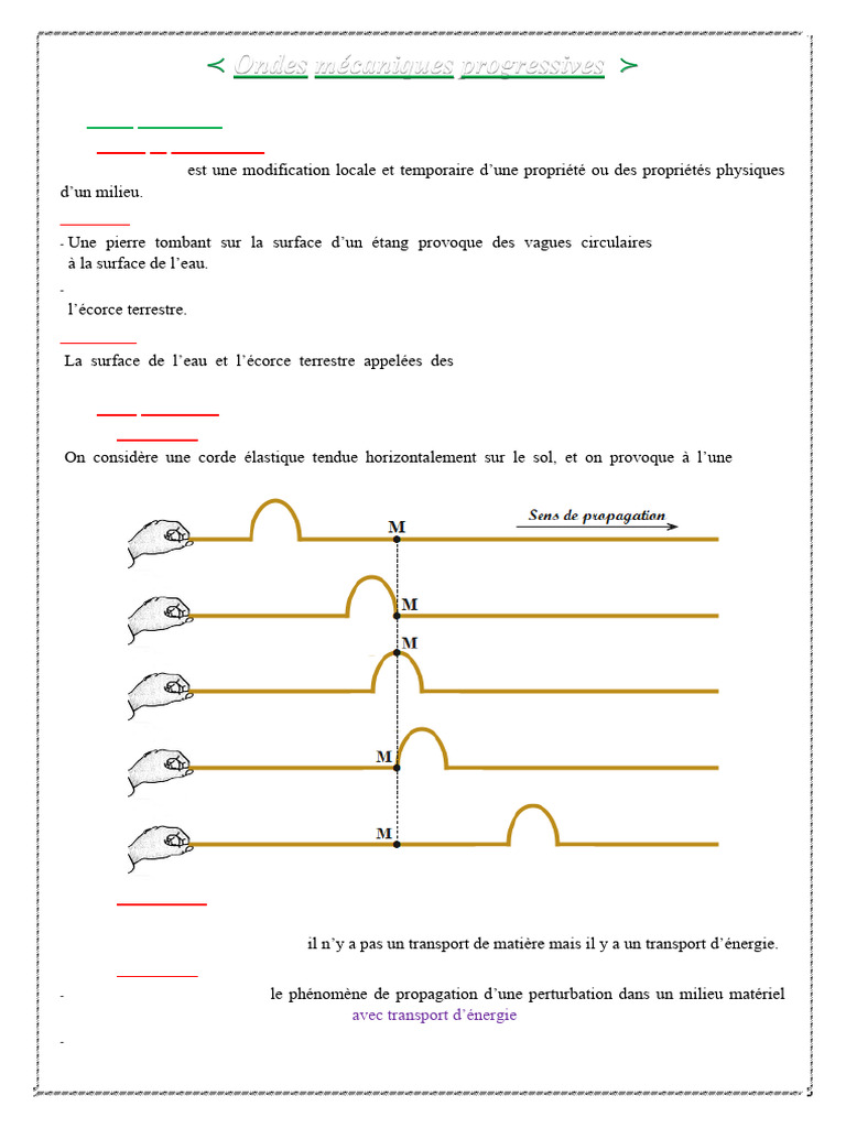 Leçon 2 - Ondes Mécaniques Progressives | PDF
