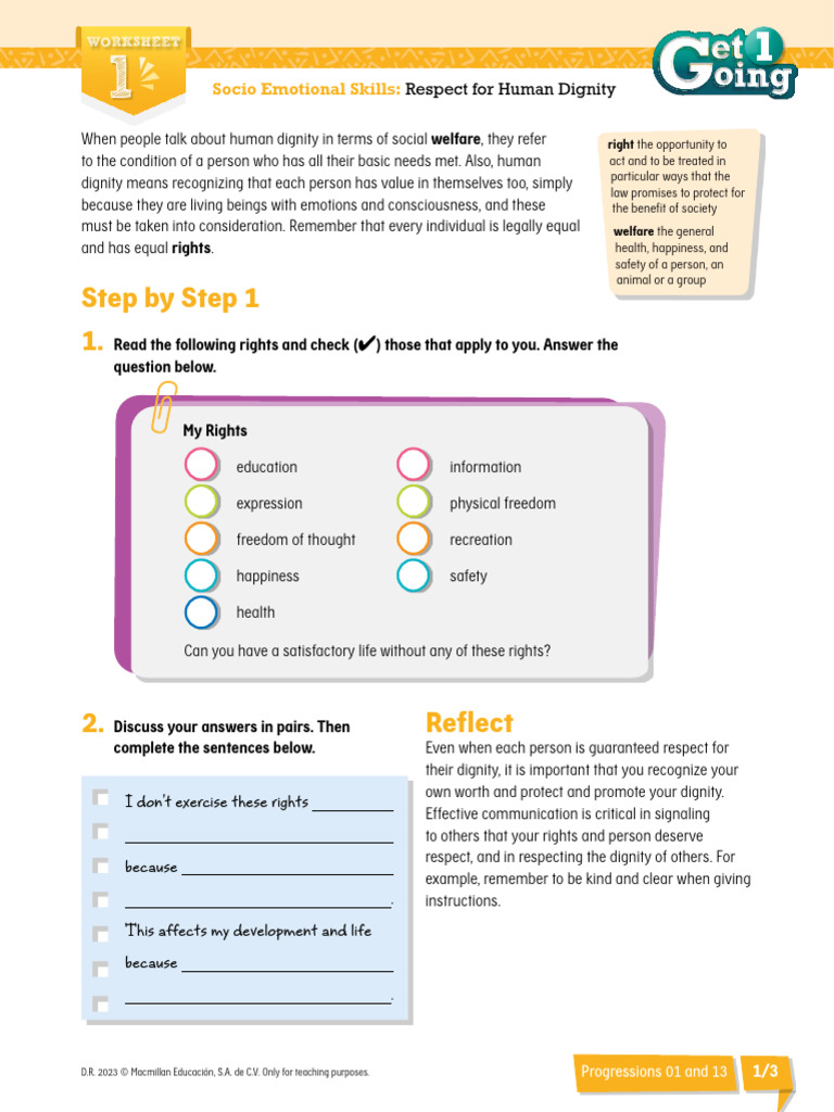 GG1 P01 Socio Emotional Worksheet | PDF