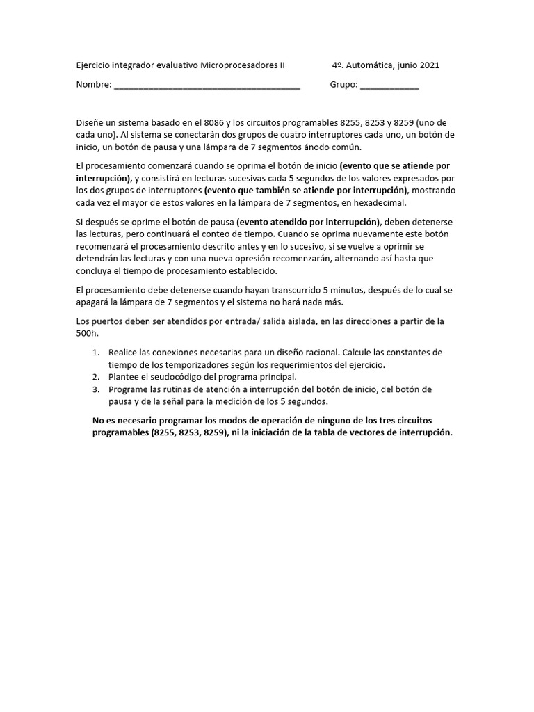 Ejercicio Integrador | PDF