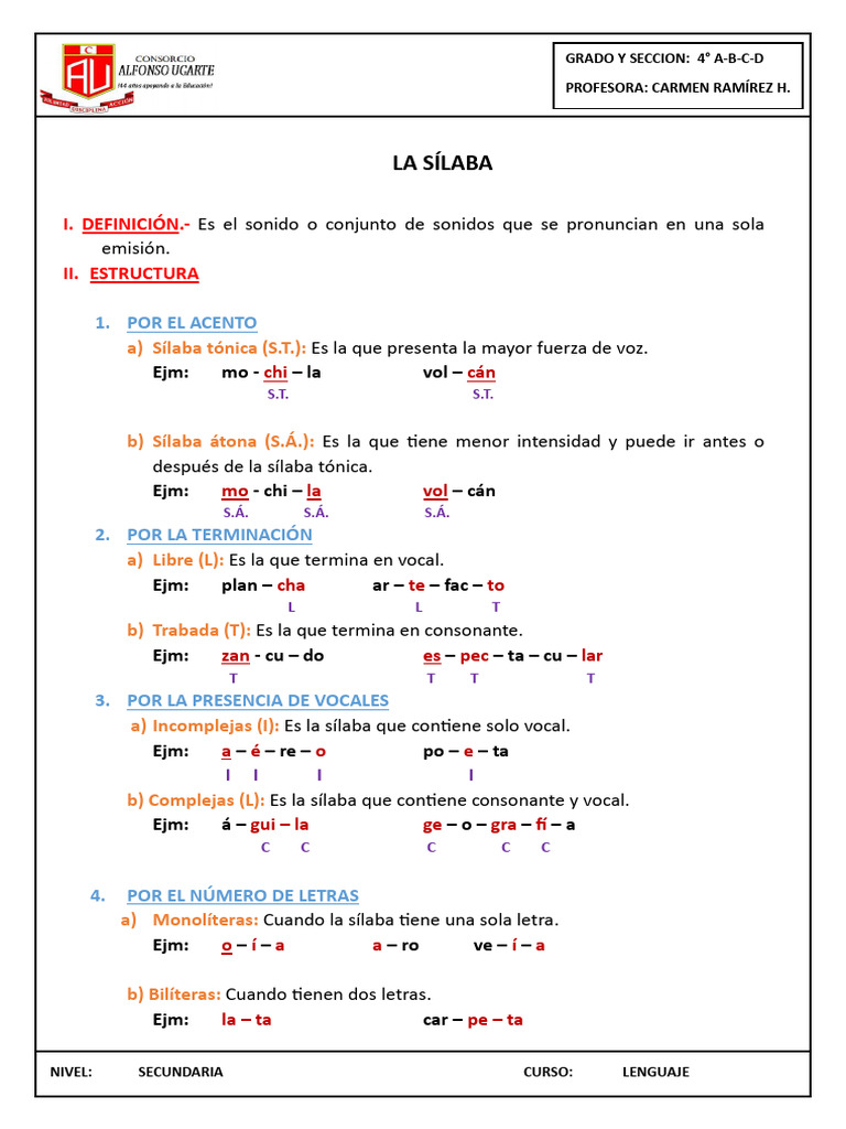 La Sílaba-4º | PDF