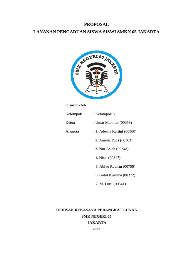 Layanan Pengaduan Siswa SMKN 65 Jakarta | PDF
