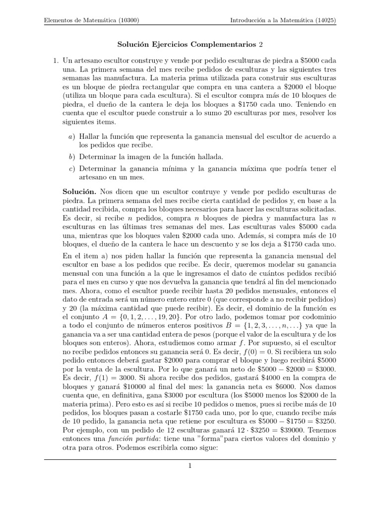 Solucion Ejercicios Complementarios 2 | PDF