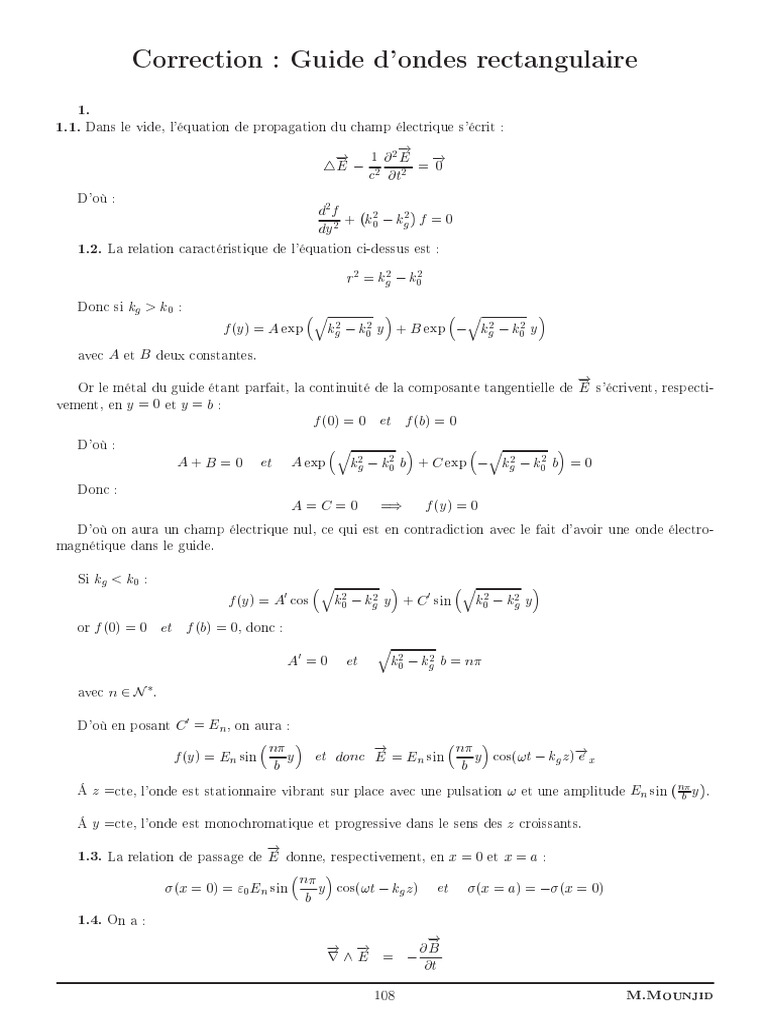 11 - Guide D - Onde Rectangulaire Correction | PDF