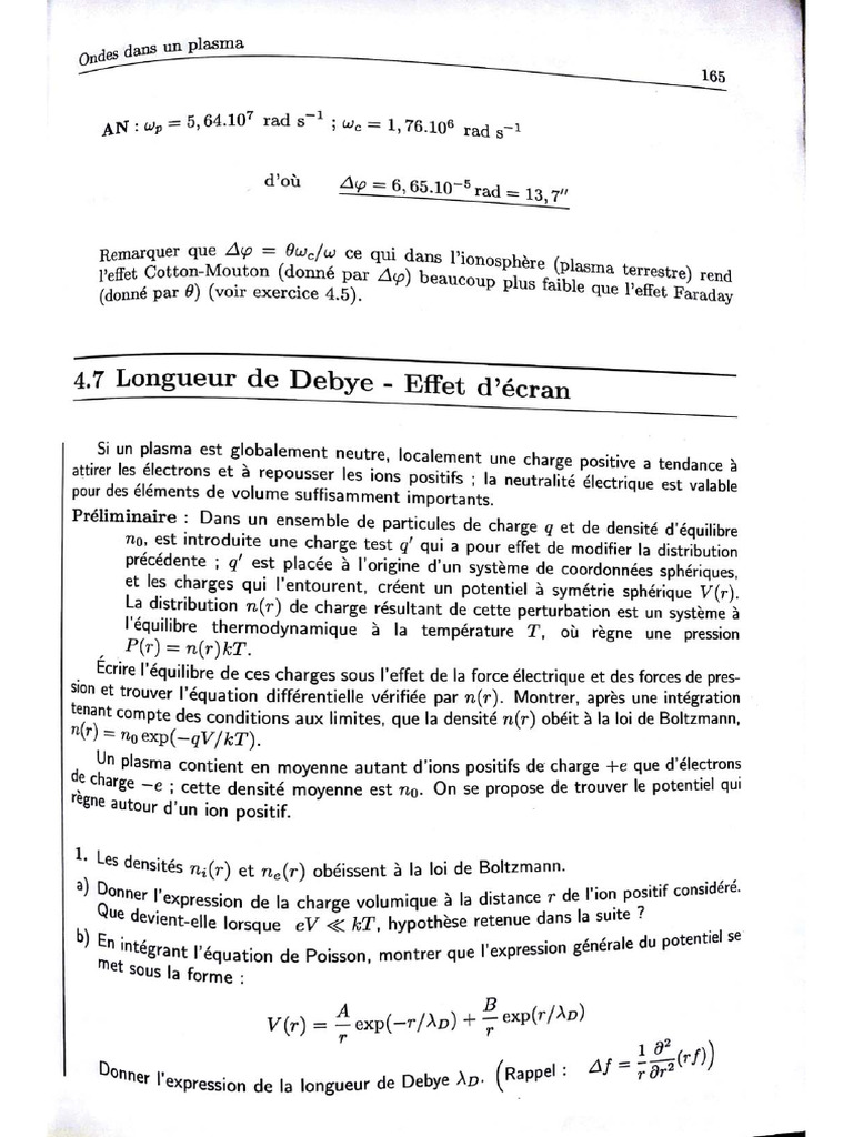 7-Longueur de Debye - Effet D - Écran Avec Correction | PDF