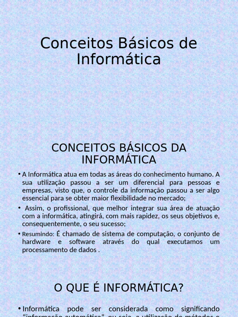Informática Básica 02 - Conceitos | PDF | Informática | Hardware de la computadora
