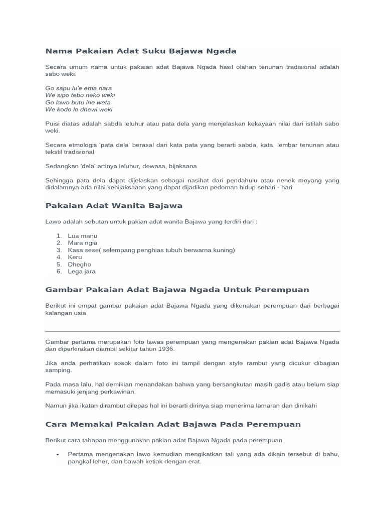 Pakaian Adat Suku Bajawa Ngada | PDF Pakaian Adat Suku Bajawa Ngada | PDF