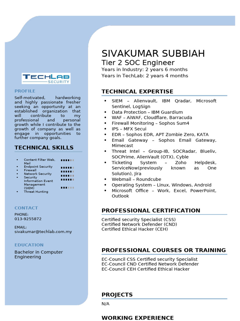 Sivakumar Subbiah CV | PDF