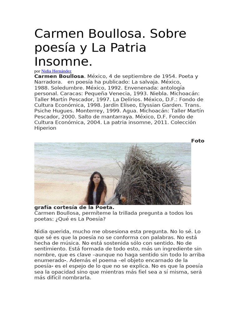 Carmen Boullosa Poesia | PDF | Novelas | Poesía
