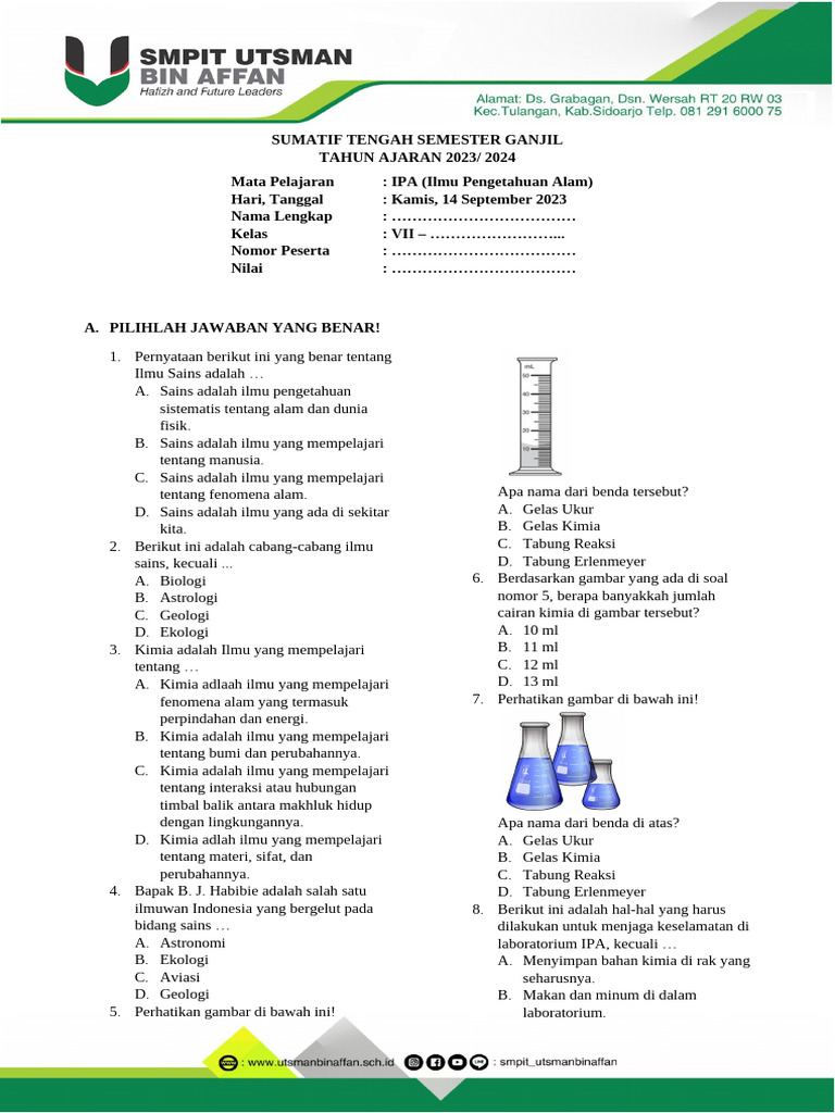STS Kelas Vii SMT Ganjil (2023-2024) | PDF