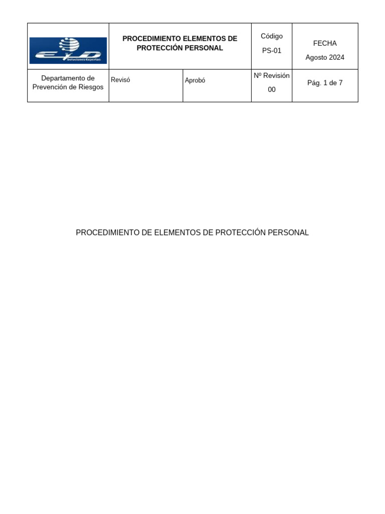Procedimiento de Trabajo Seguro Epp | PDF | Business