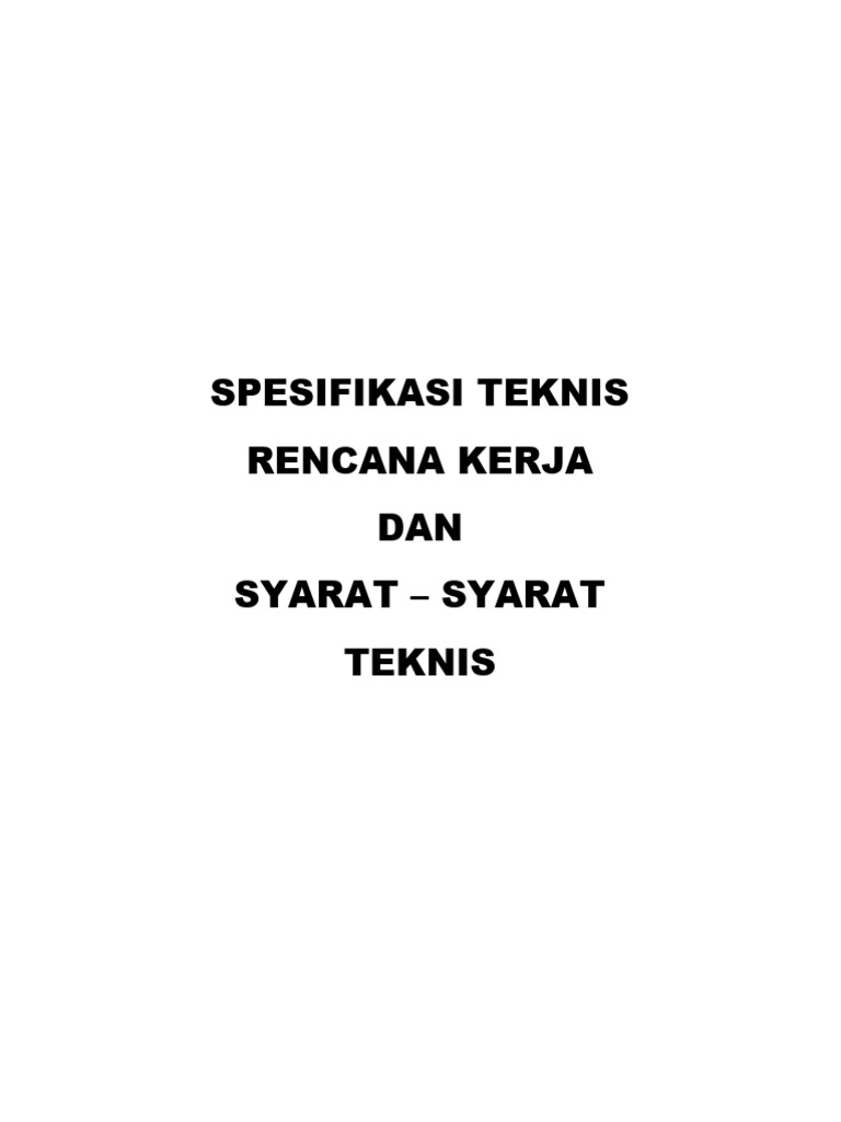 Spesifikasi Teknis Rks | PDF