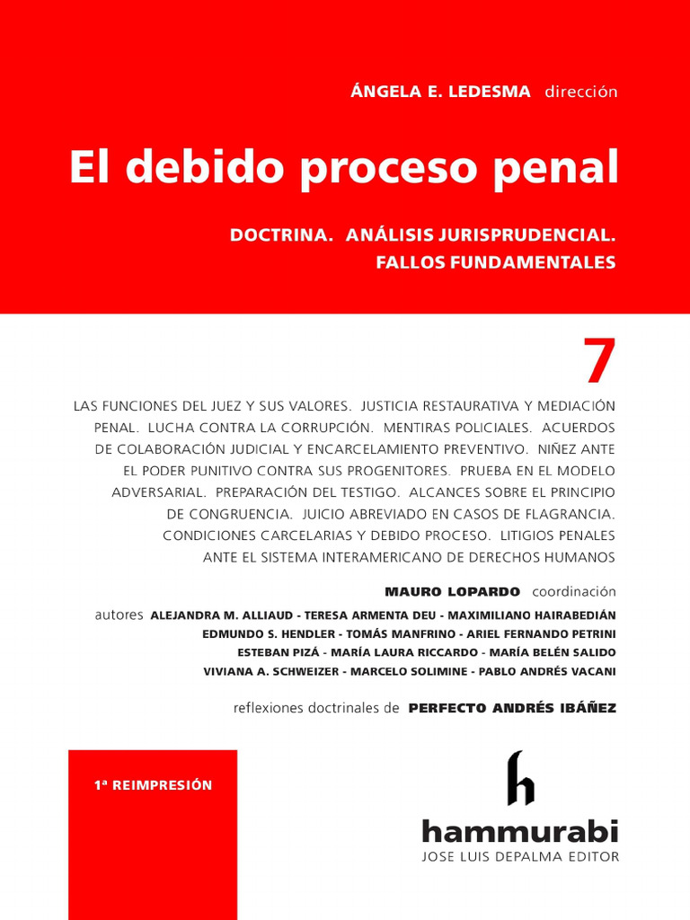 EL DEBIDO PROCESO PENAL 7 - Angela E. Ledesma | PDF