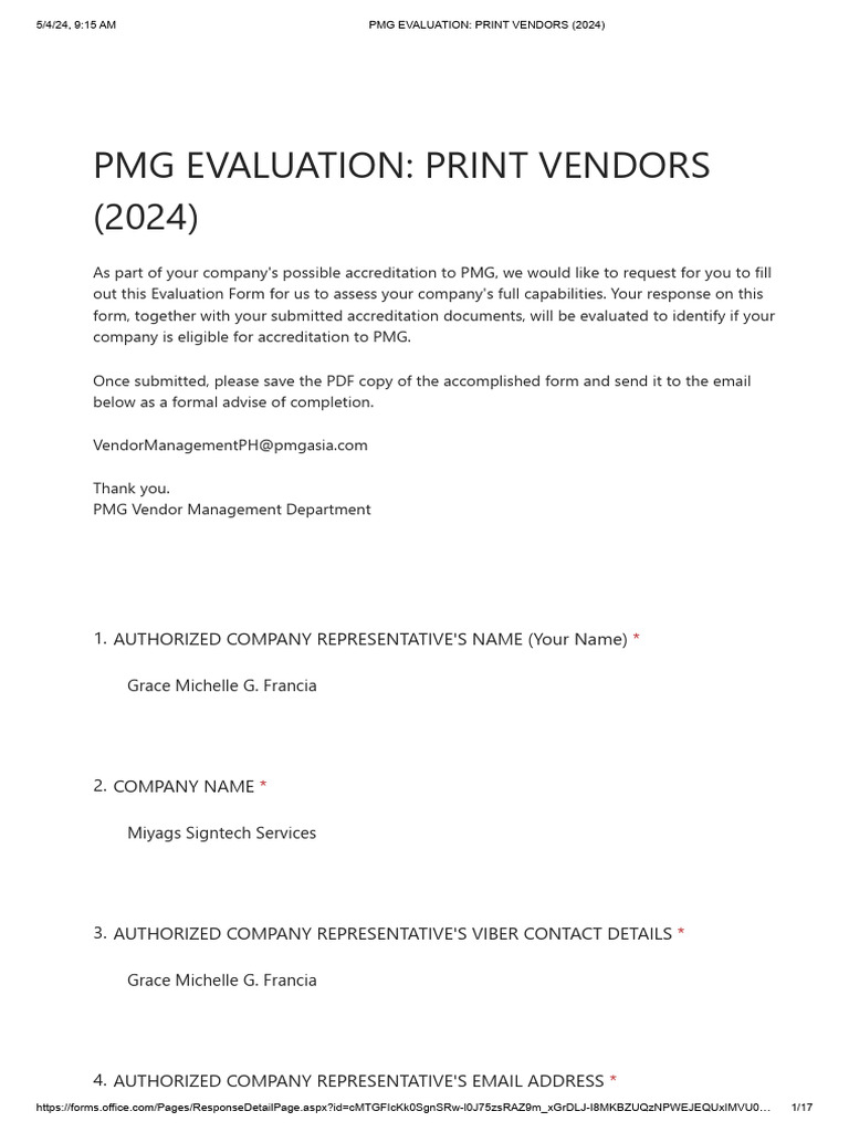 PMG Evaluation - Print Vendors (2024) | PDF