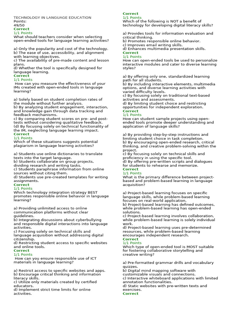 Technology in Language Education | PDF